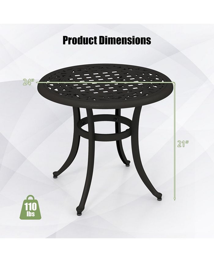 Slickblue 24 Inch Patio Side Table with Adjustable Footpads for ...