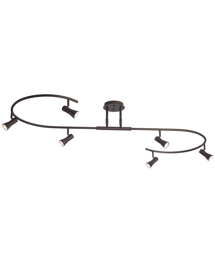 Pro Track S-Wave 6-Head LED Ceiling Track Light Fixture Kit Spot-Light ...