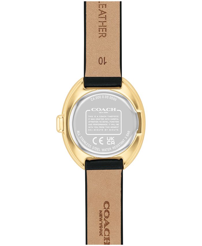 COACH Women's Sammy Black Leather Watch 22.5mm - Macy's