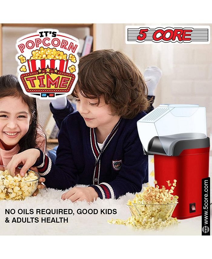 5 Core Popcorn Machine 16 Cup Capacity Hot Air Popper Mini Portable ...