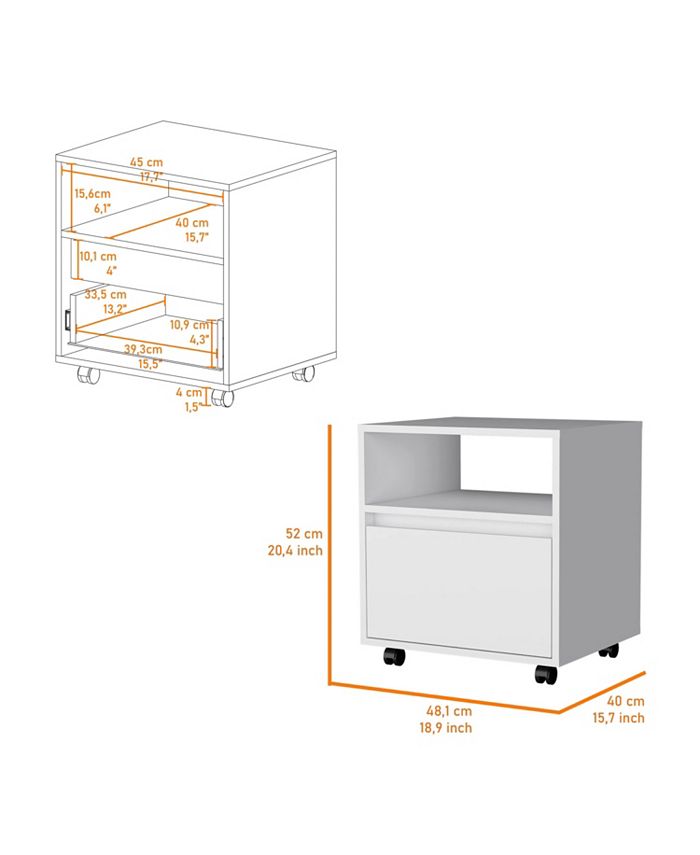 FM FURNITURE Duncan Nightstand, Top Open Shelf, 1 Drawer - Macy's