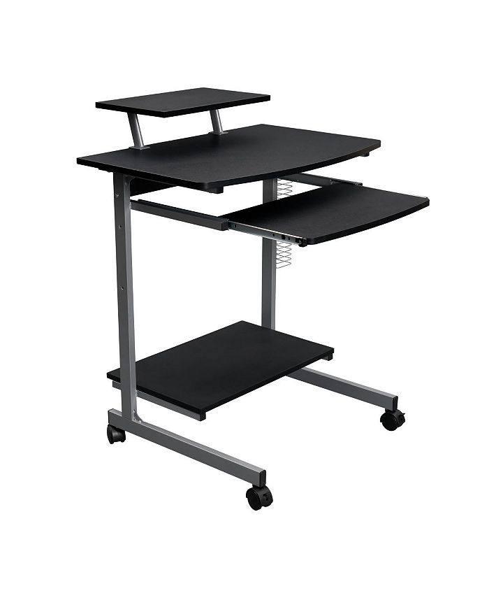 Simplie Fun Compact Computer Cart With Storage, Graphite - Macy's