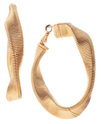 I.N.C. International Concepts Medium Twisted Snake Chain Hoop Earrings ...
