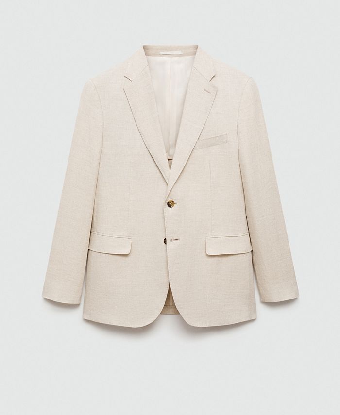 MANGO Men's Linen Slim-Fit Suit Blazer - Macy's