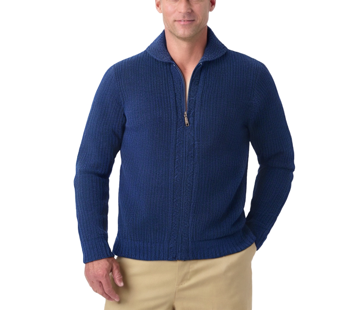 Click here for KingSize Big & Tall Shaker Knit Zip-Front Cardigan... prices