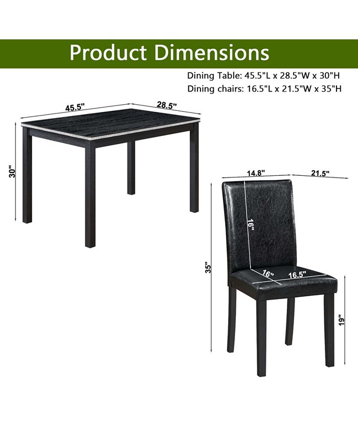 Simplie Fun Elegant 5-Piece Dining Set with Acrylic Crystal Accents ...