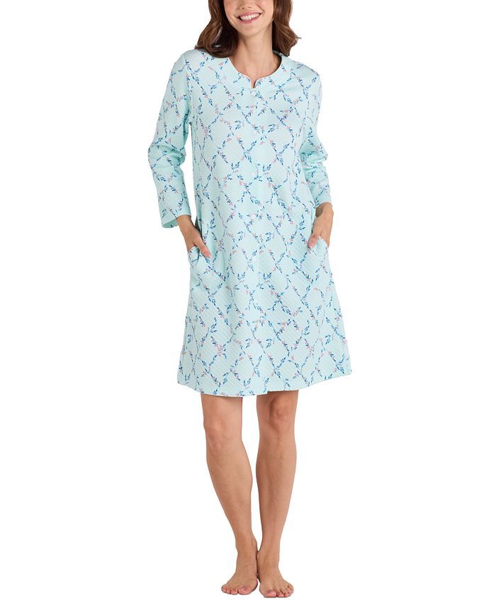 Miss Elaine Women's Quilted Floral Long-Sleeve Robe - Macy's