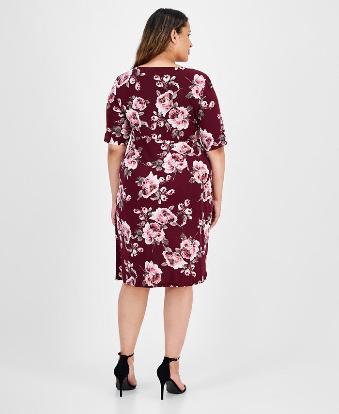 Connected Plus Size Printed Side-Tab Dress - Macy's