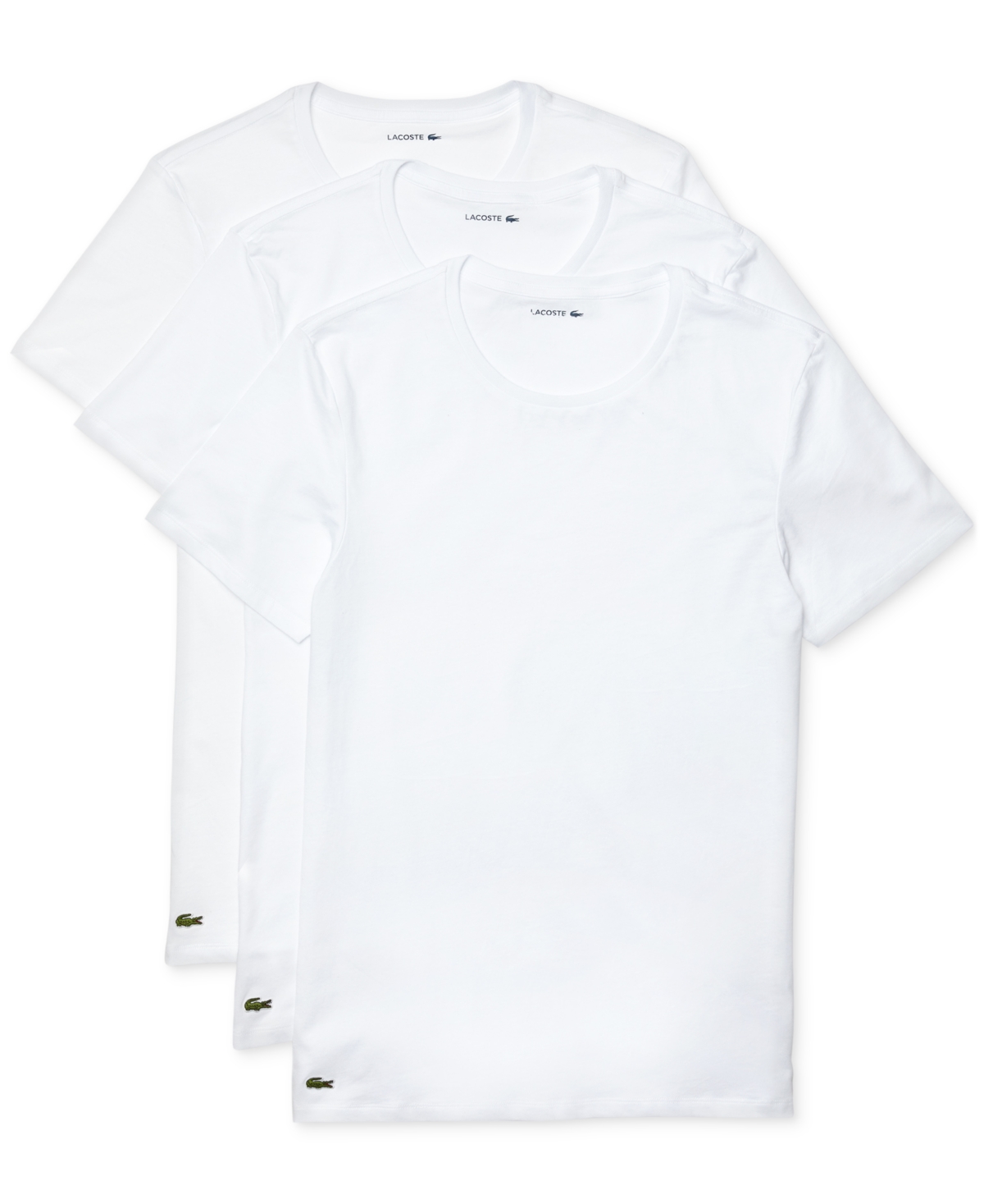 Click here for Lacoste Mens 3-Pack Regular Fit Crewneck Undershir... prices
