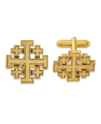 Diamond2Deal Symbols of Faith Gold-tone Jerusalem Cross Cuff Links - Macy's