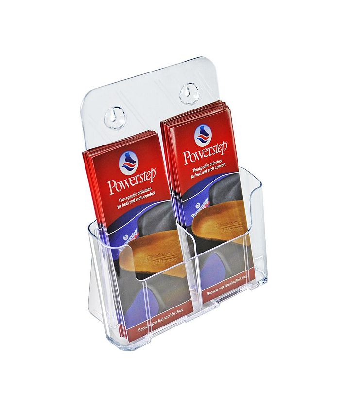 Azar Displays Trifold 2 Pocket, Side by Side Brochure Holder, 2-Pack ...