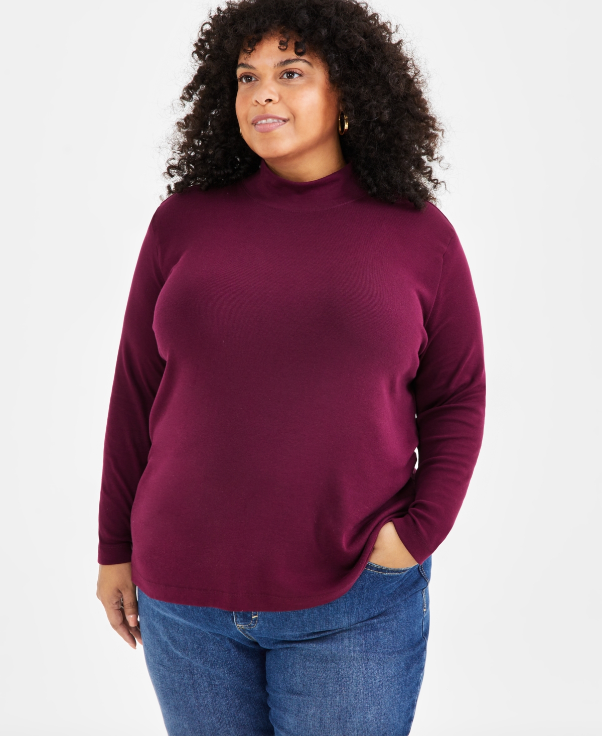 Click here for Style & Co Plus Size Mock-Neck Top  Exclusively at... prices