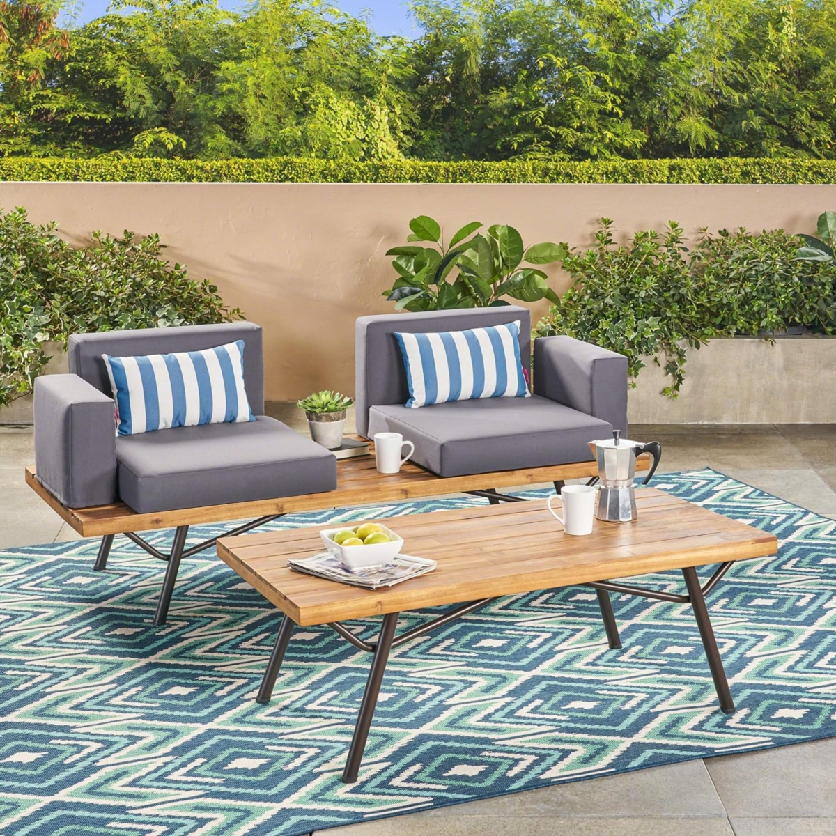 Click here for Streamdale Canoga Outdoor Industrial Loveseat with... prices