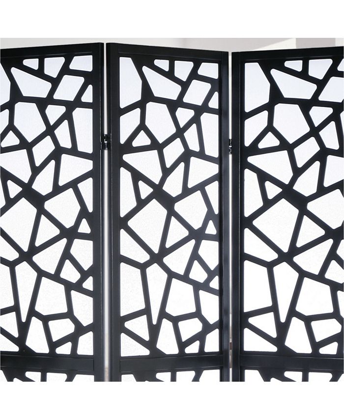 Simplie Fun Giyano 4 Panel Screen Room Divider, Black - Macy's