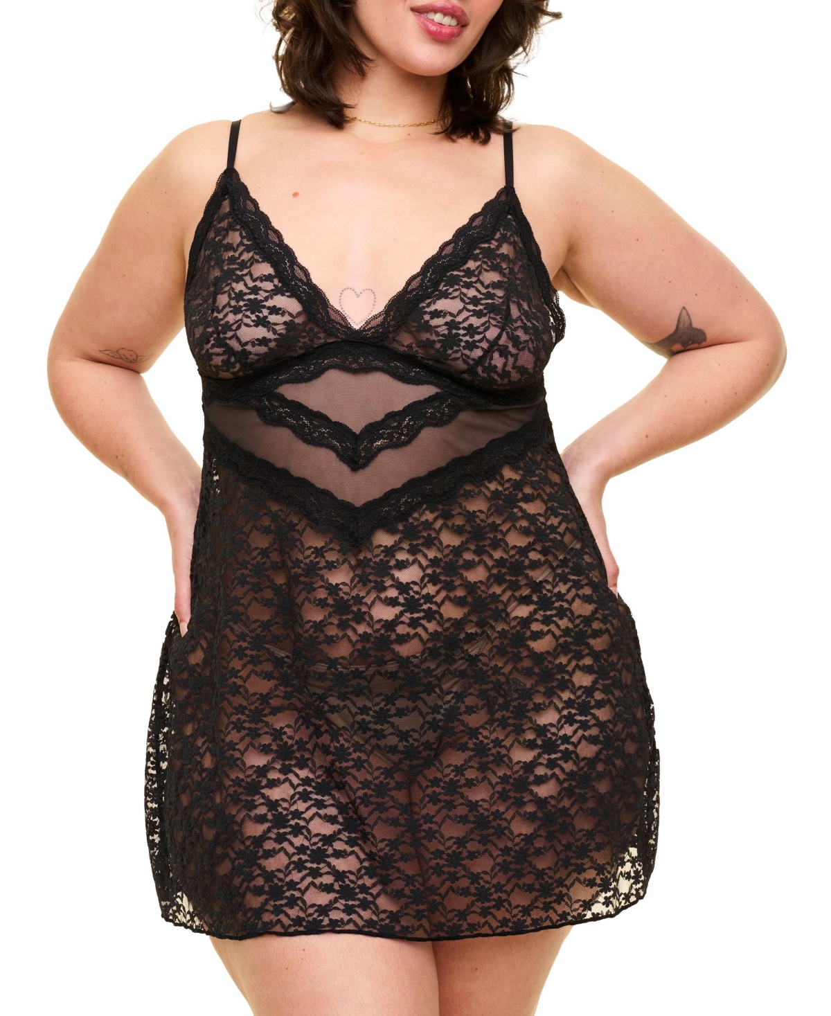 Click here for Adore Me Plus Size Mary Slip Lingerie - Black prices
