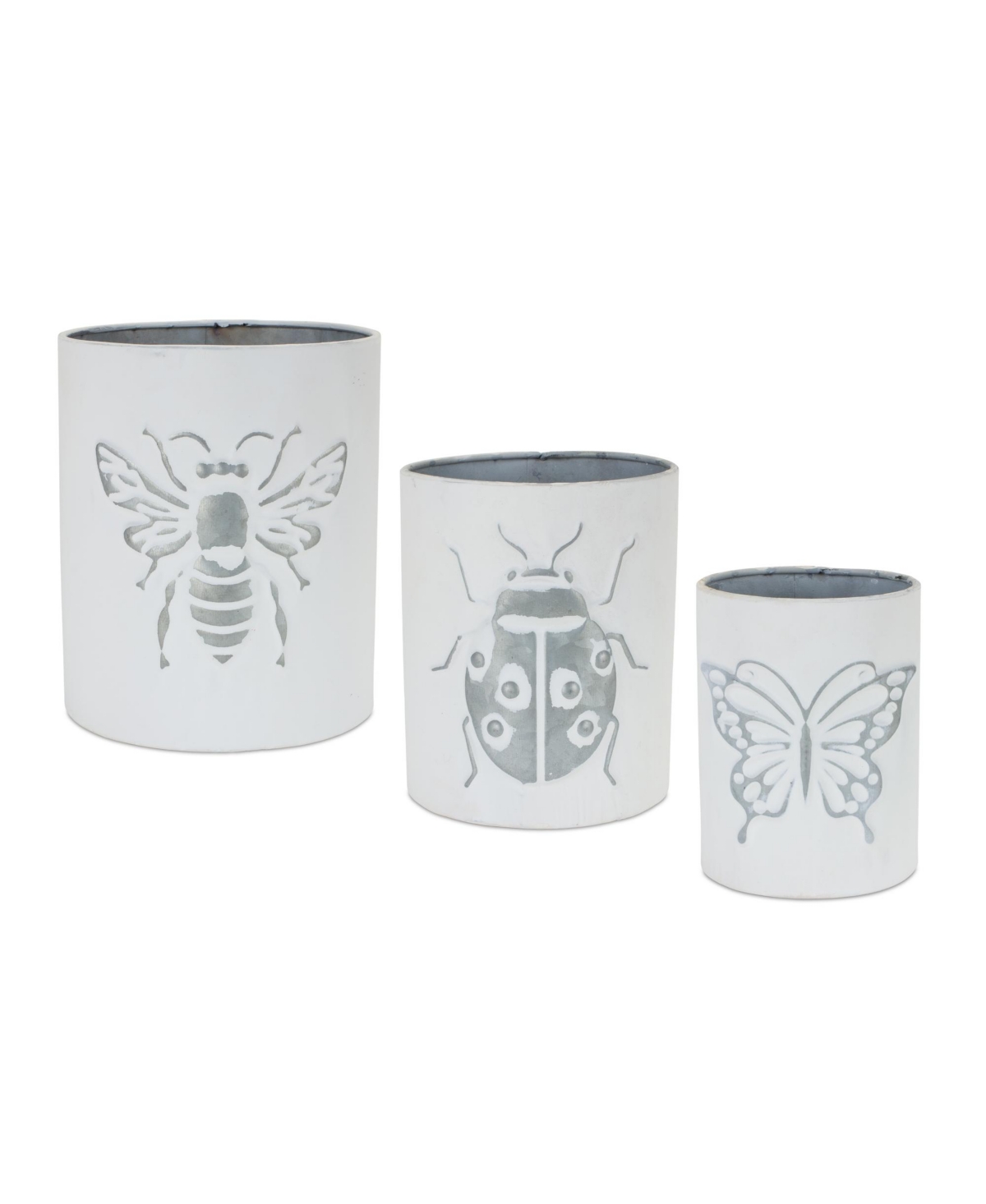 Click here for Slickblue Set of 3 Brushed Metal Insect Pots for C... prices