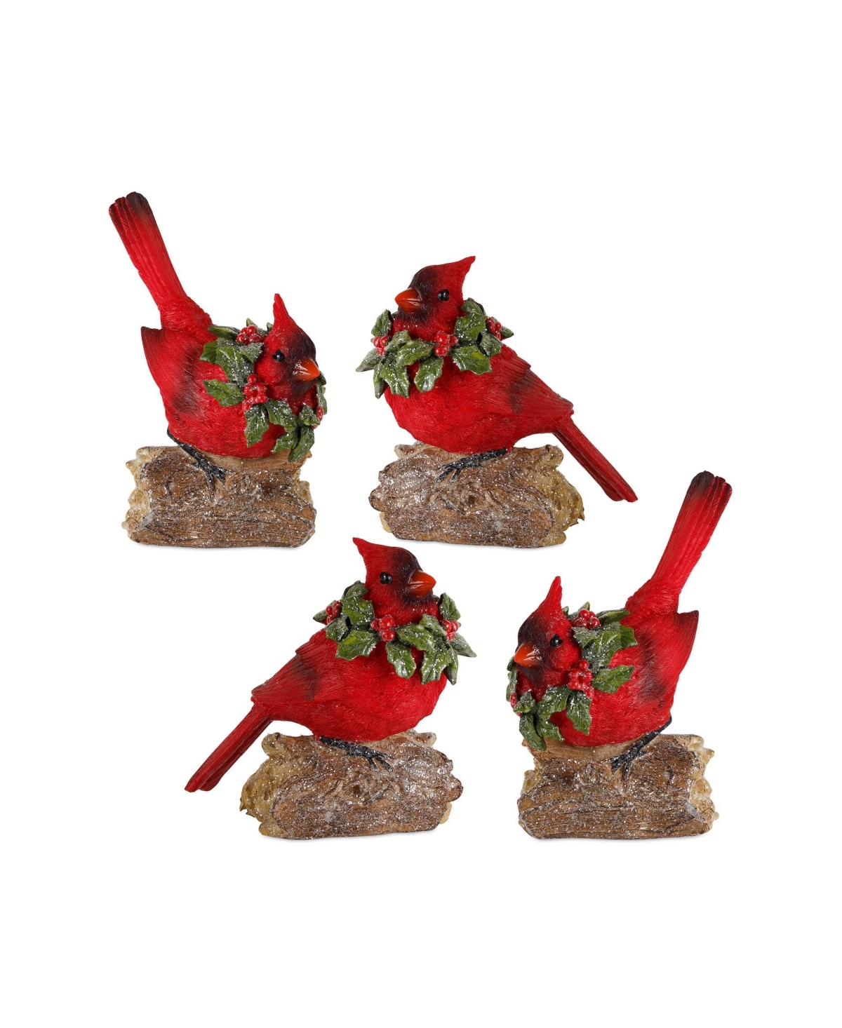 Click here for Slickblue Perched Cardinal Bird On Log With Holly... prices