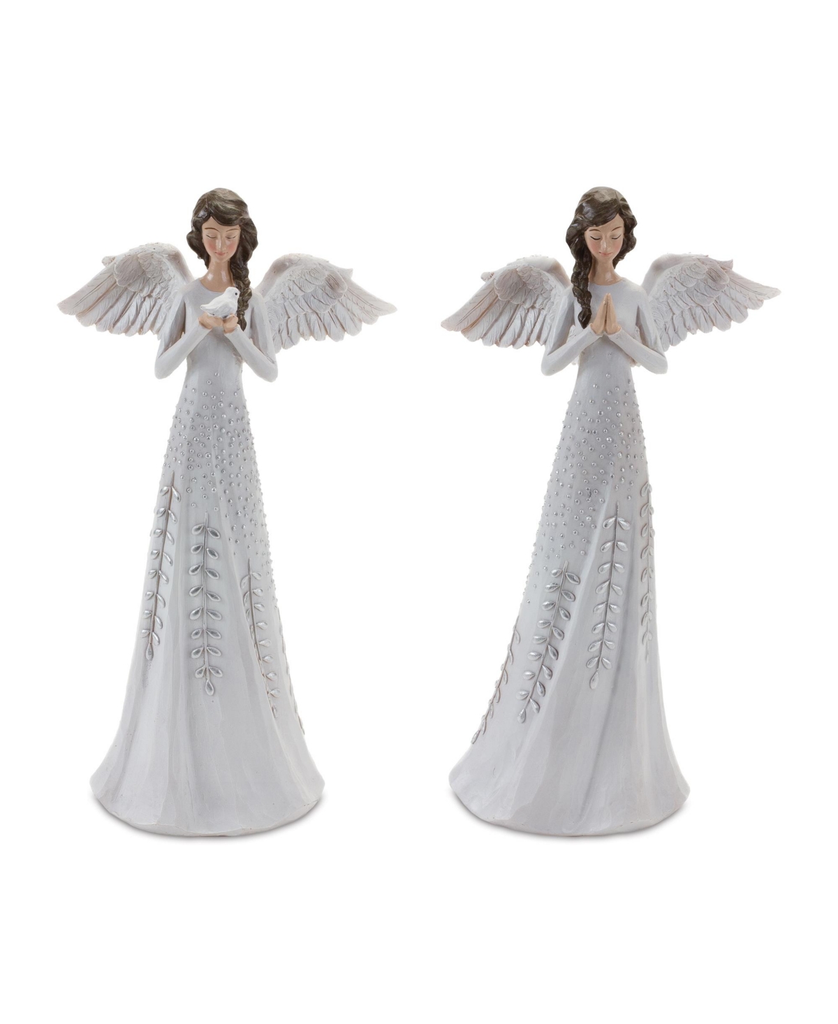 Click here for Slickblue Angel Figurine With Silver Floral Accent... prices