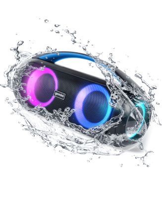 Gemini 50W Dual 3” Portable Bluetooth Boombox with LED Party Lighting ...