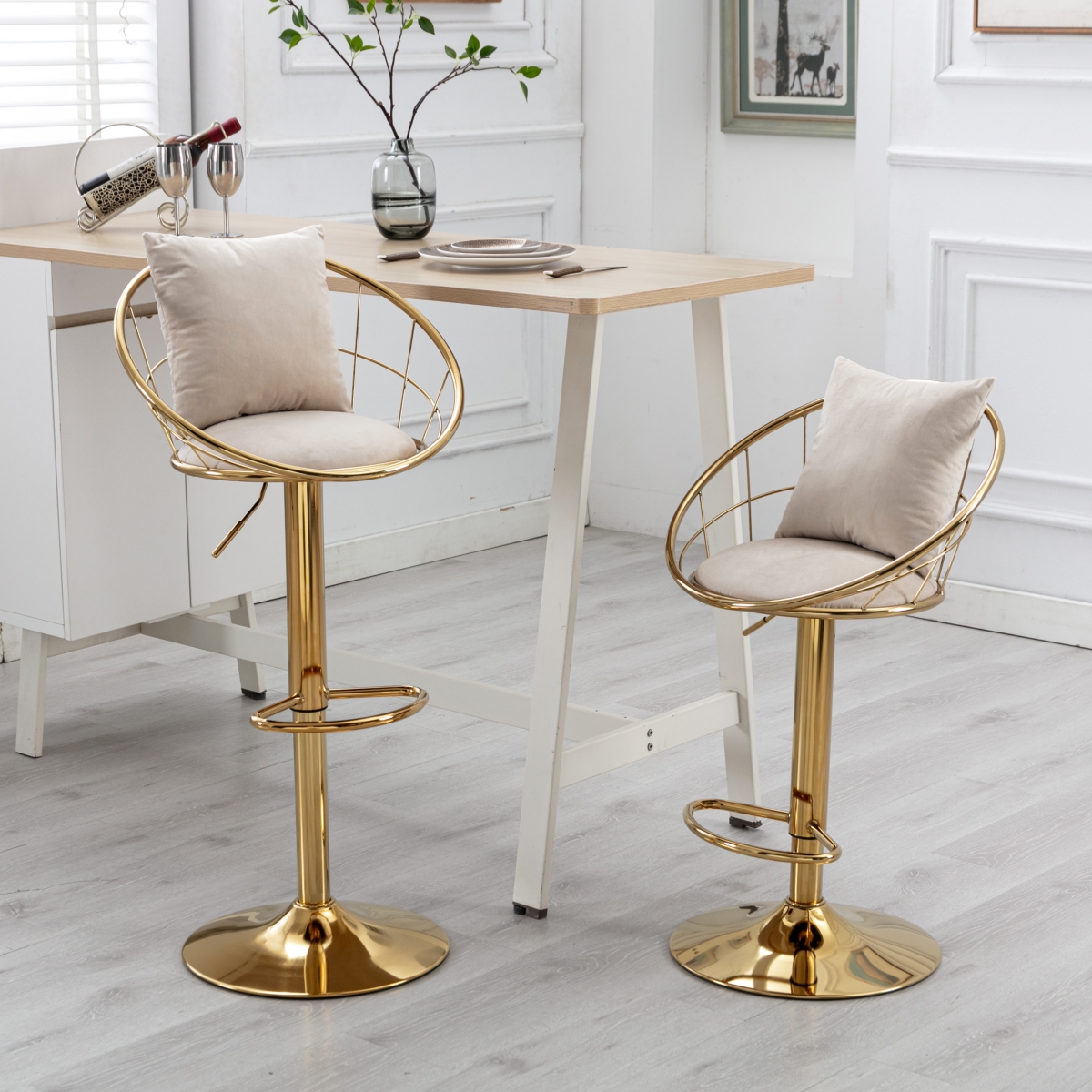 Click here for Off- Velvet Bar Chair  Pure Gold Plated  Unique De... prices