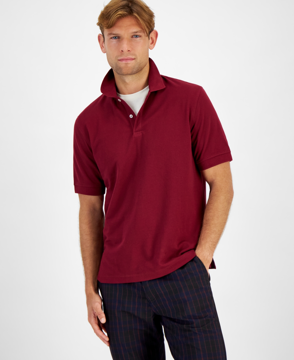 Click here for Club Room Mens Classic Fit Performance Stretch Pol... prices