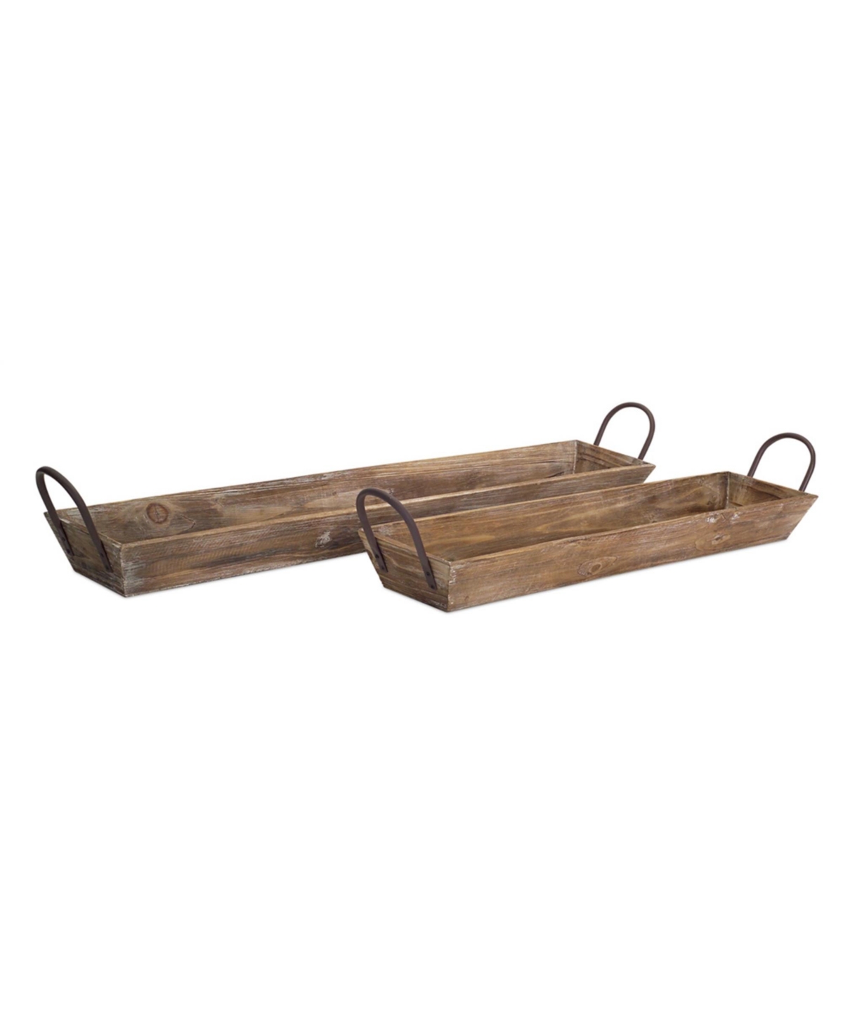Click here for Wooden Tray With Handles (Set of 2) - Natural prices