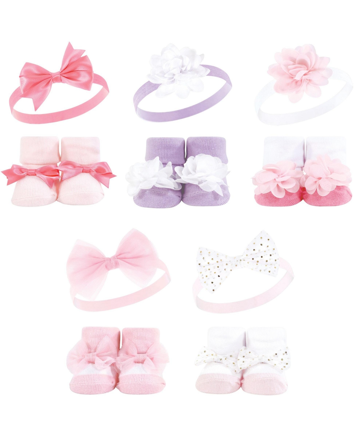 Click here for Hudson Baby Baby Girls 10Pc Headband and Socks Set... prices