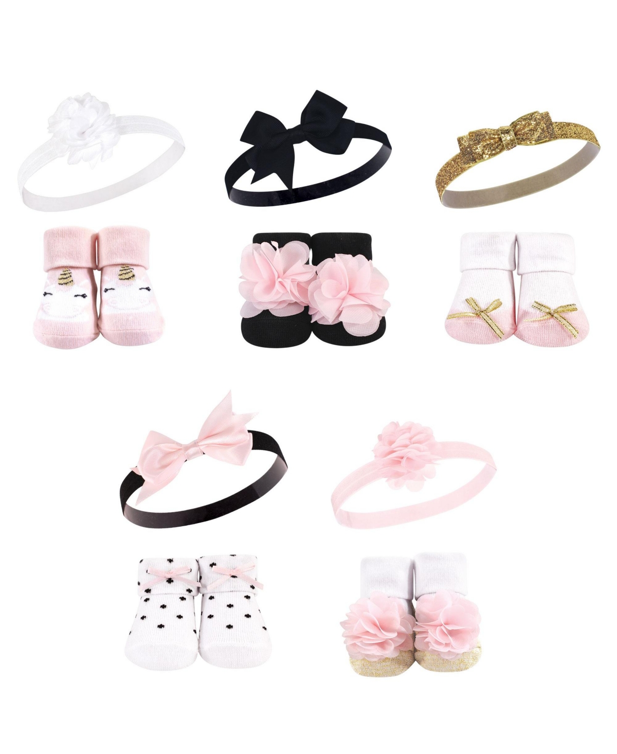 Click here for Hudson Baby Baby Girls 10Pc Headband and Socks Set... prices