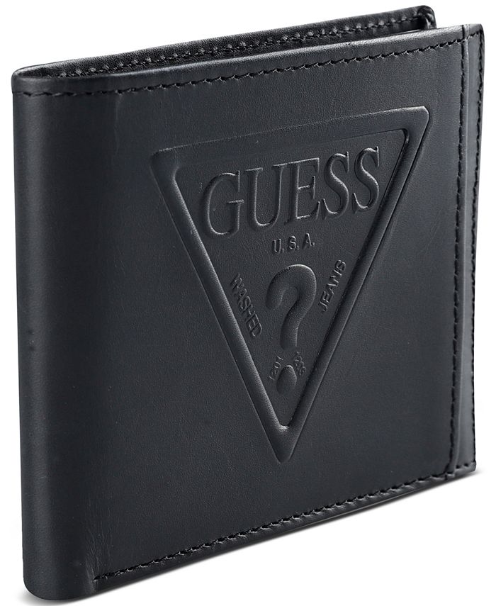 GUESS Men's Triangle Logo Wallet - Macy's