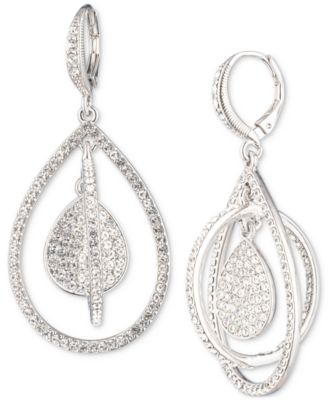 Givenchy Pavé Crystal Pear-Shape Orbital Drop Earrings - Macy's