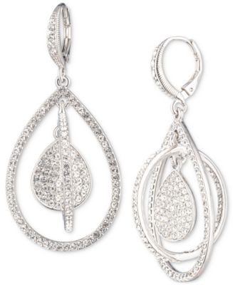 Givenchy Pavé Crystal Pear-Shape Orbital Drop Earrings - Macy's