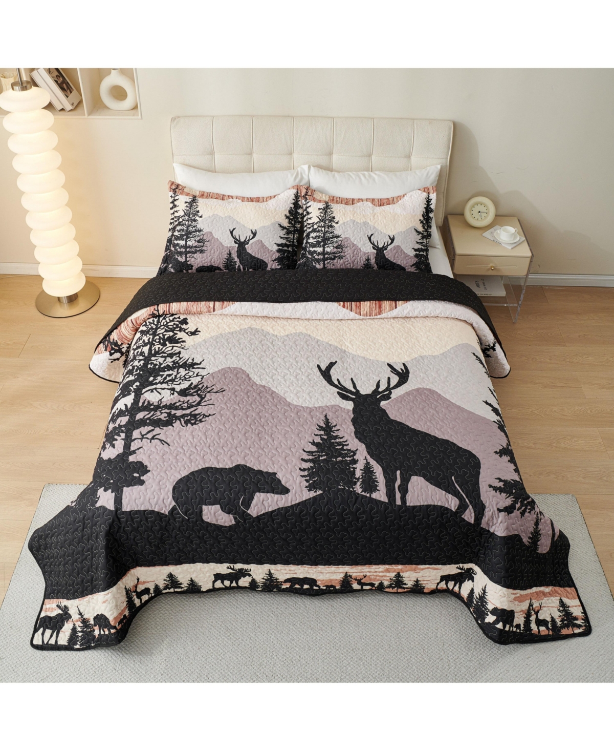 Click here for MarCielo 3 Pcs Cabin Lodge Rustic Country Quilt Be... prices