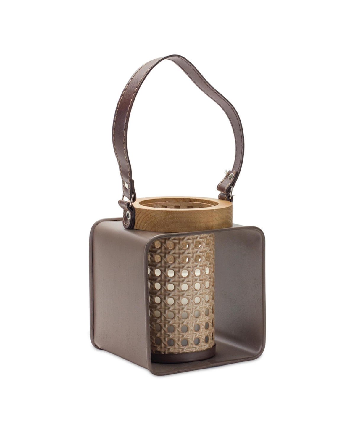 Click here for Slickblue Metal Candle Holder With Wood And Leathe... prices