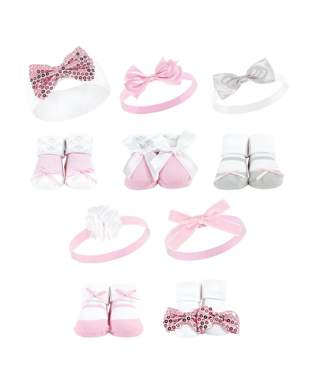 Click here for Hudson Baby Baby Girls 10Pc Headband and Socks Set... prices