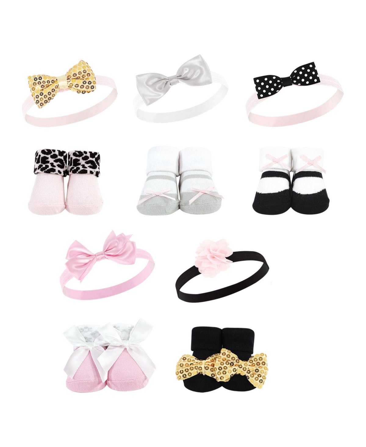 Click here for Hudson Baby Baby Girls 10Pc Headband and Socks Set... prices