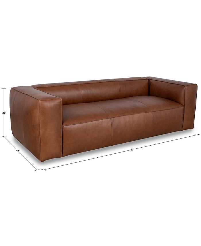 RUTHERFORD HOME Amalfy 97" Leather Sofa - Macy's
