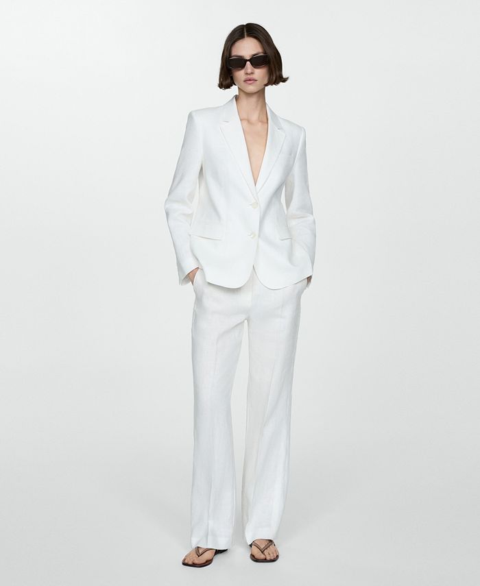 MANGO Women's 100% Linen Suit Trousers - Macy's