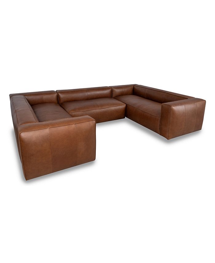 RUTHERFORD HOME Amalfy 139" Leather 3-piece sectional - Macy's