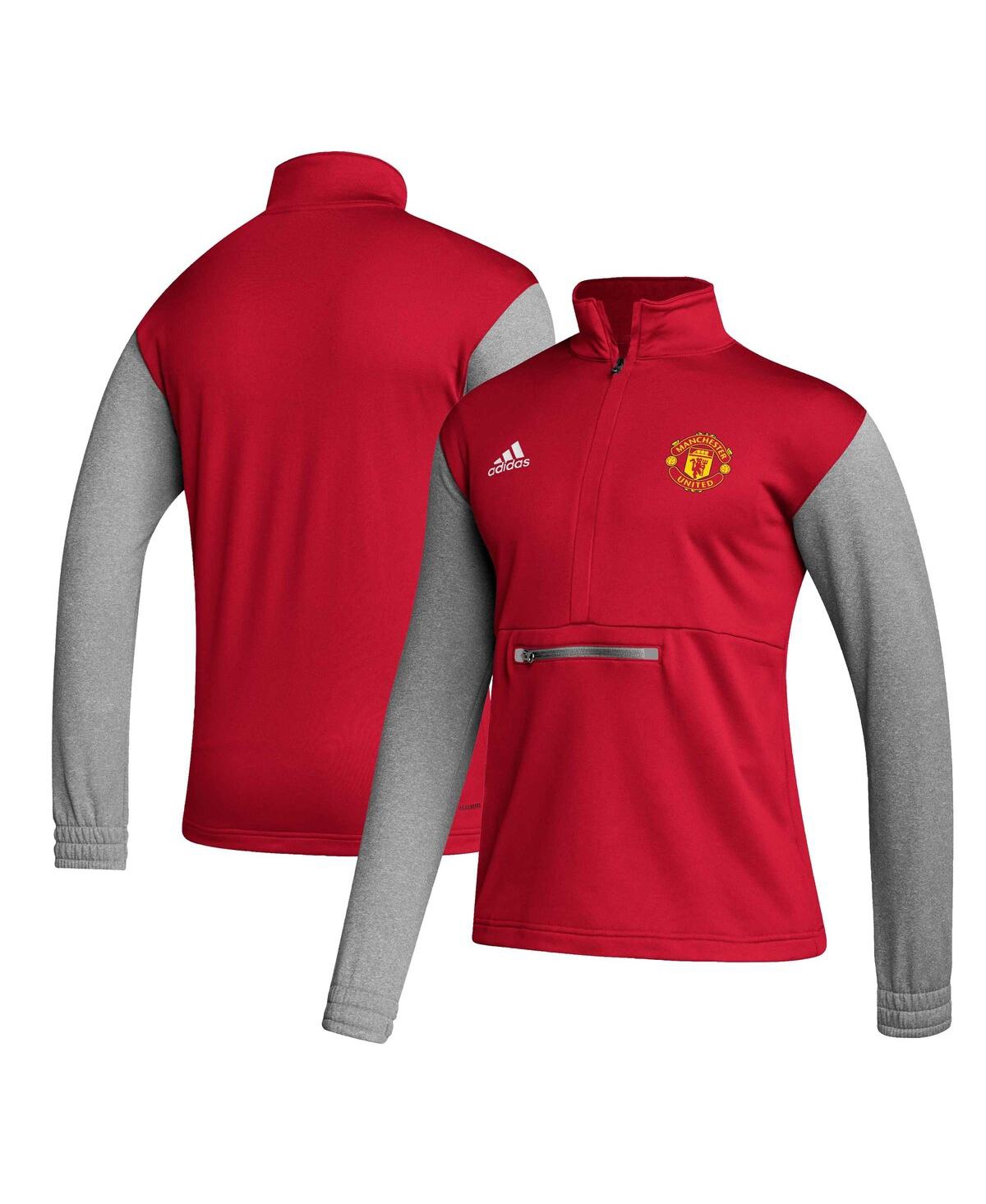 Click here for Adidas Mens Red Manchester United Crest Long Sleev... prices