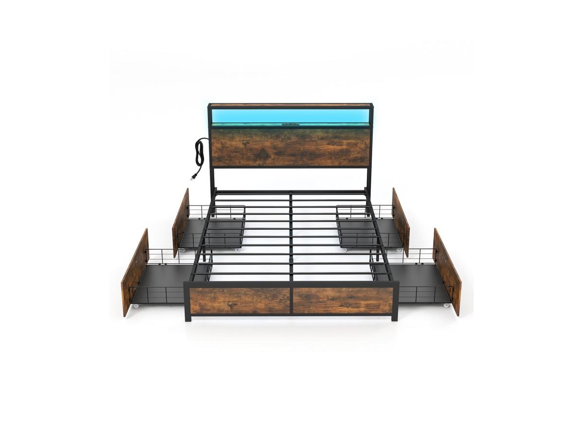 Click here for Slickblue Bed Frame with Smart Led Lights and Stor... prices