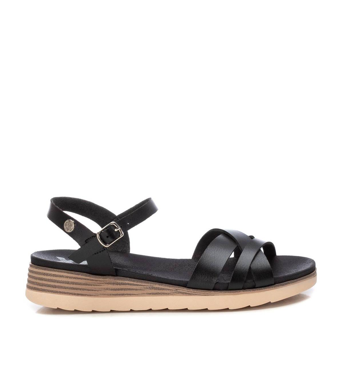 Click here for Womens Low Wedge Strappy Sandals By Xti - Black prices