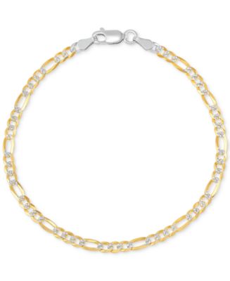 Figaro Link Two-Tone Chain Bracelet in Sterling Silver & 18k Gold-Plate ...