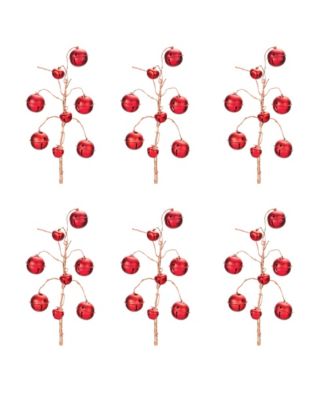 Slickblue Set of 6 Red Sleigh Bell Sprays for Festive Decorations - Macy's