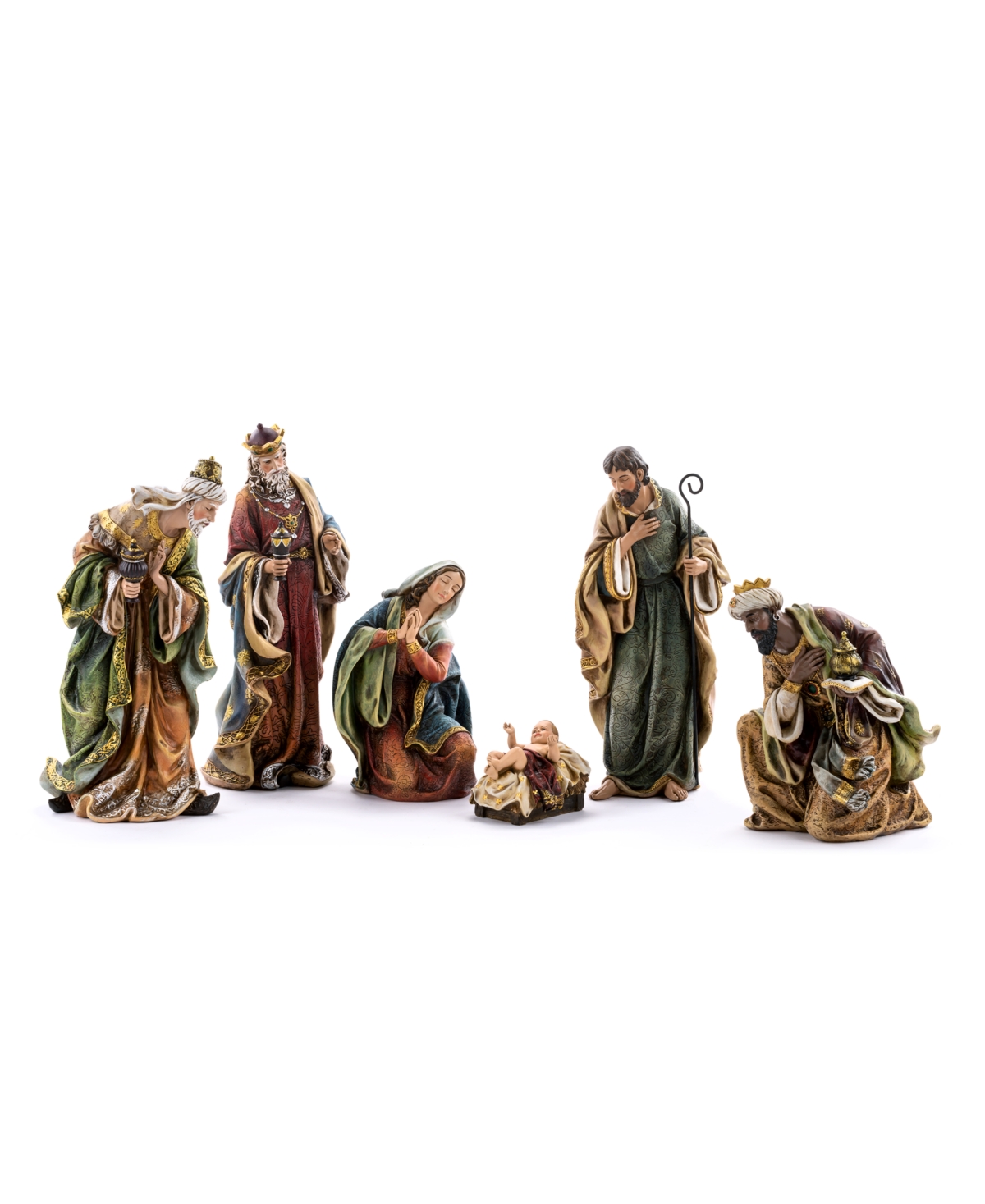 Click here for Napco Nativty Set 6 Extra Large Pieces - Green  Bl... prices