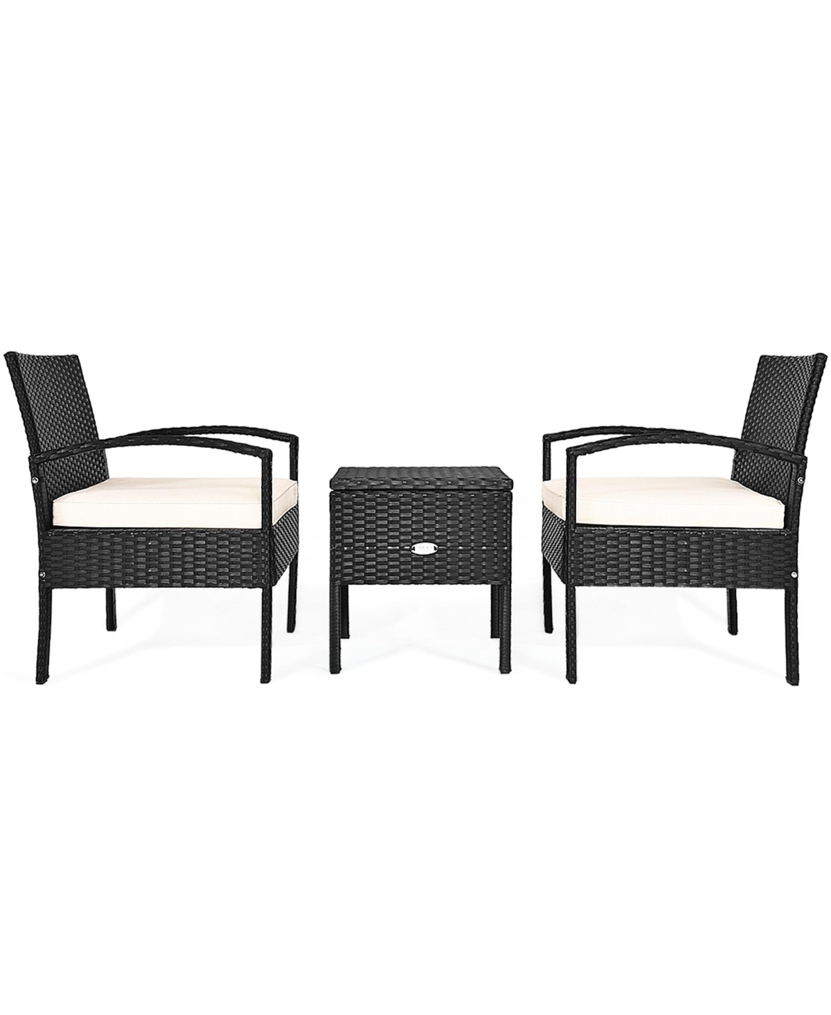 Click here for Gymax 3PCS Rattan Patio Conversation Set Outdoor F... prices