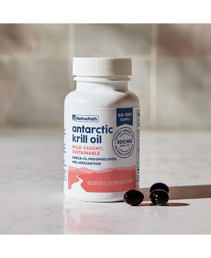 NativePath Antarctic Krill Oil - Wild-Caught Omega 3 Krill Oil 500mg ...