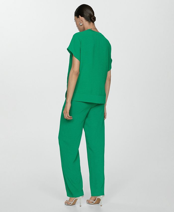 MANGO Women's Wide Leg Fluid Pants - Macy's