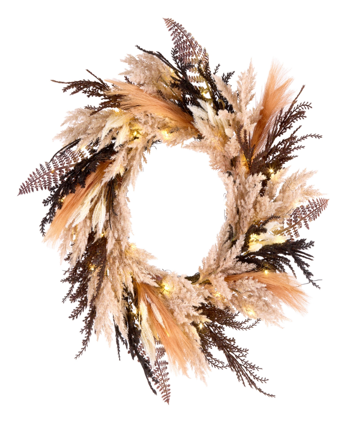 Click here for National Tree Company Orange & Black Pampas Wreath... prices