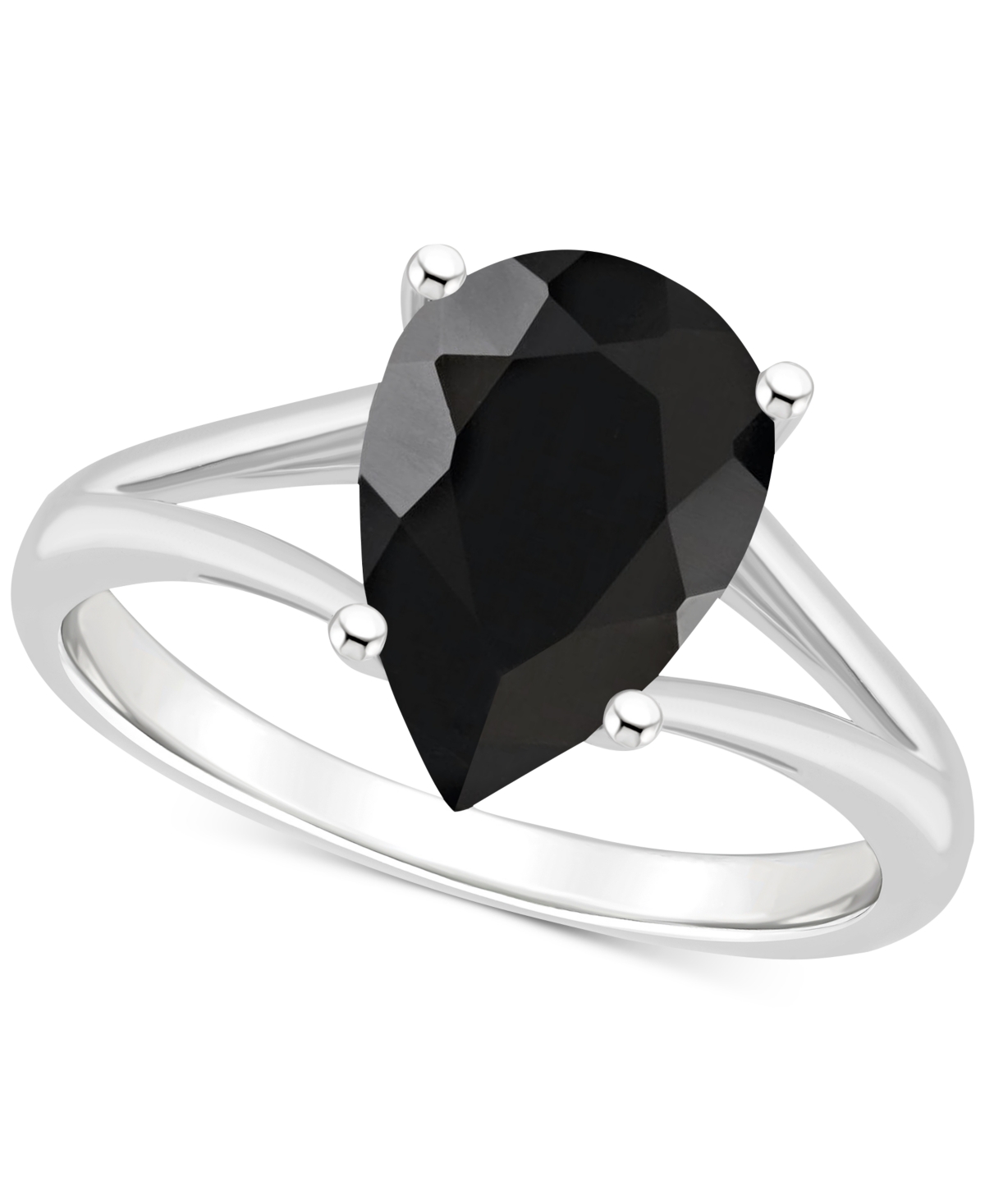 Click here for Onyx Pear Split Shank Polished Statement Ring in S... prices