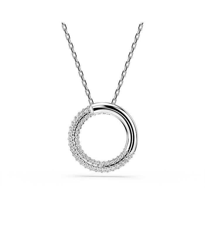 Swarovski Dextera Pendant, Pavé, White, Rhodium Plated Necklace - Macy's